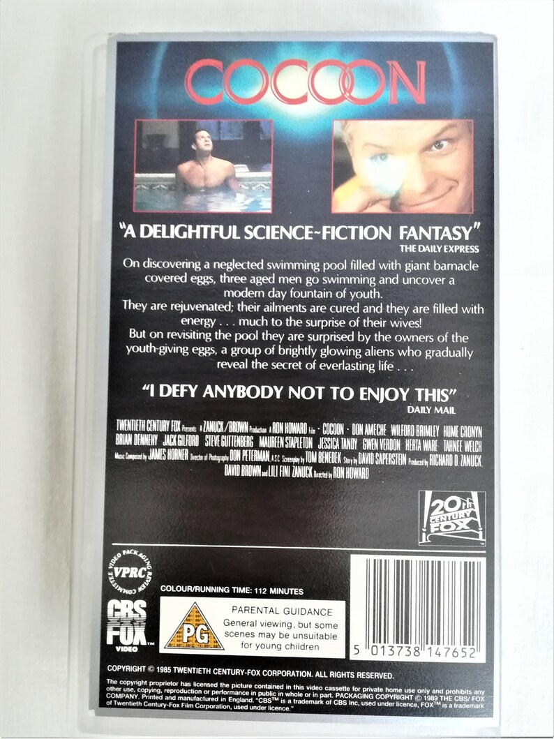 Cocoon - Ron Howard James Horner VHS Video Movie Cassette Tape Big Box ...