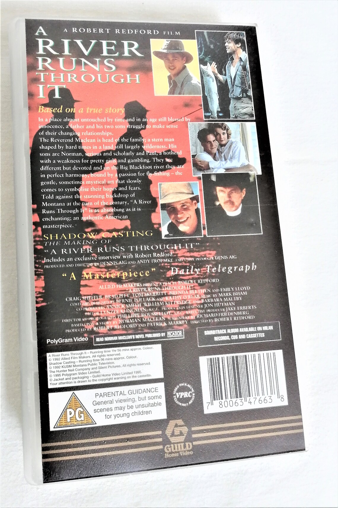 A River Runs Through It Brad Pitt Vhs Cassette Video Big Box Large Case ...