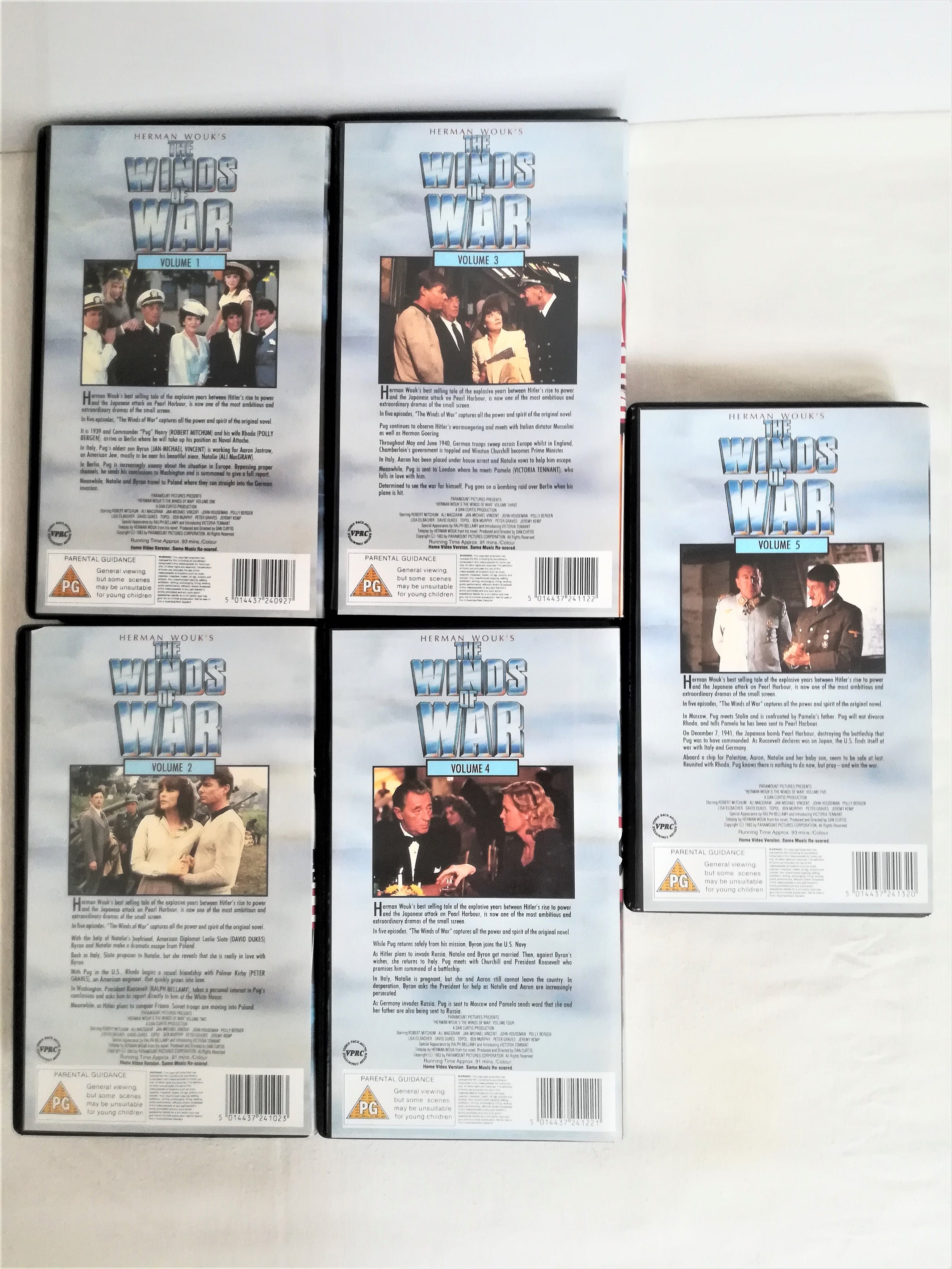 The Winds of War VHS Series 1-5 Box Set VHS Video Movie Cassette Tape ...