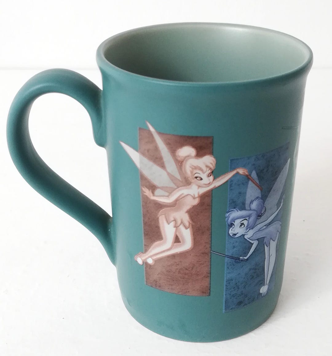Tinker Bell “TINK” Walt Disney World Coffee Tea Mug Teal Blue Green ...