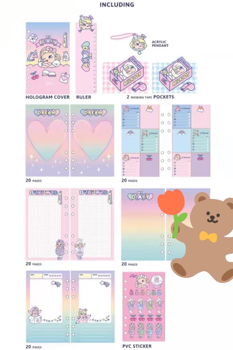 Loose-leaf Notebook Journal Cute Cartoon Notepad Schedule Book Original ...