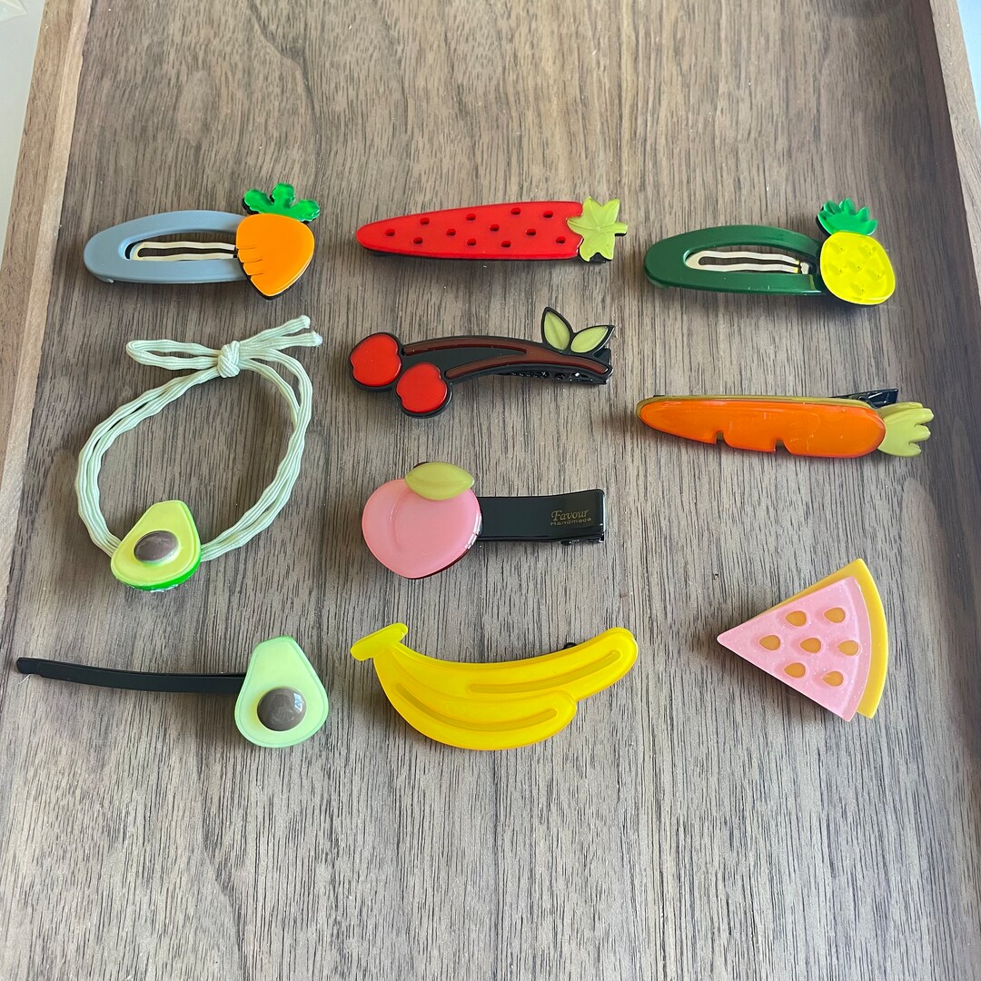 3D Hair Clips Fruitchildren's Side Clips Girls Adult Hair Decoration ...