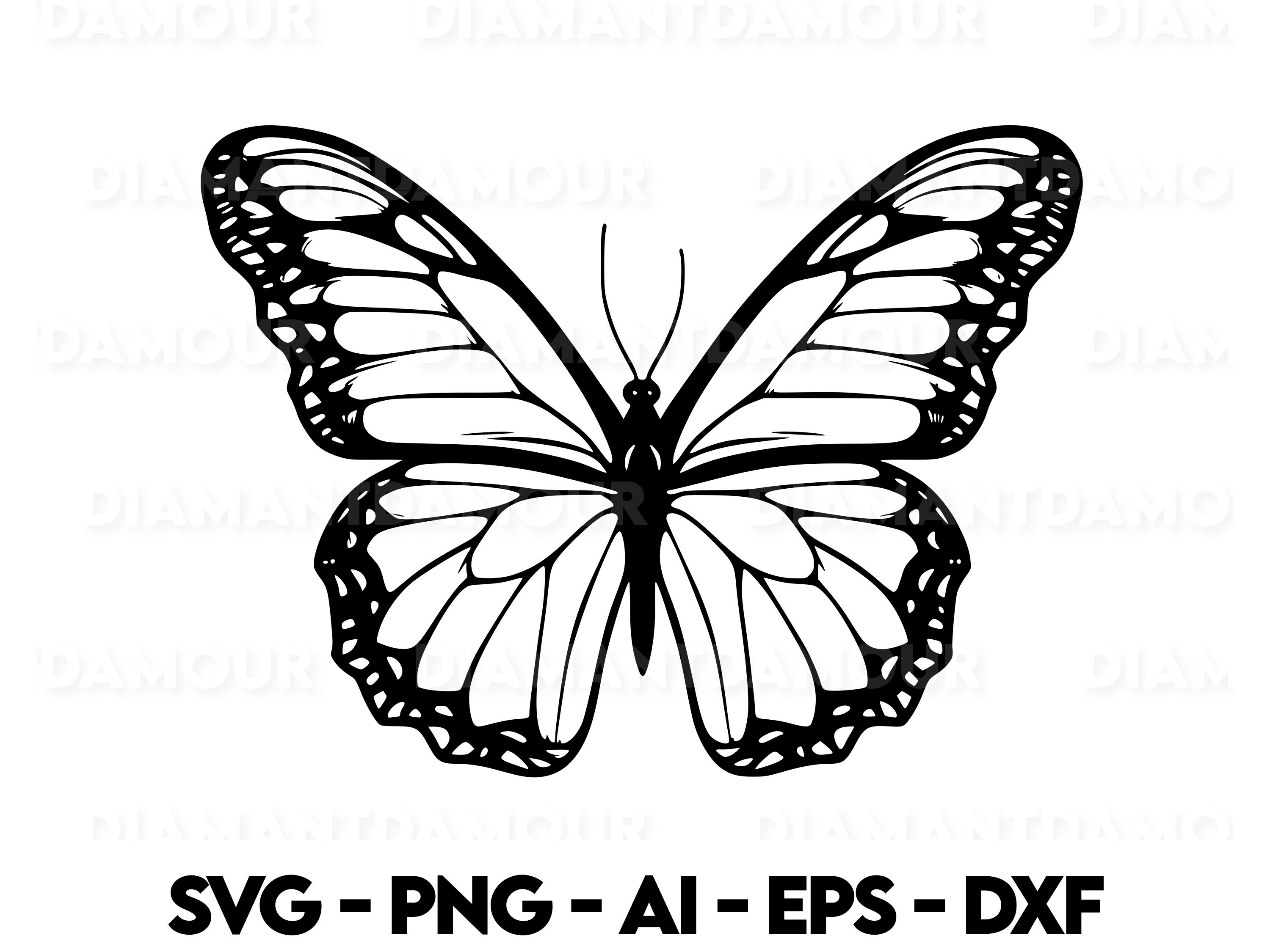 Butterfly SVG Monarch Butterfly Cut File Butterflies Outline - Etsy