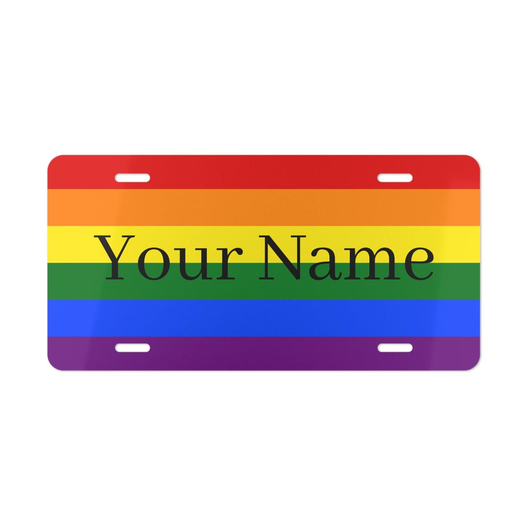 Customized Rainbow Gay Pride Flag Vanity License Automobile Plate LGBT ...