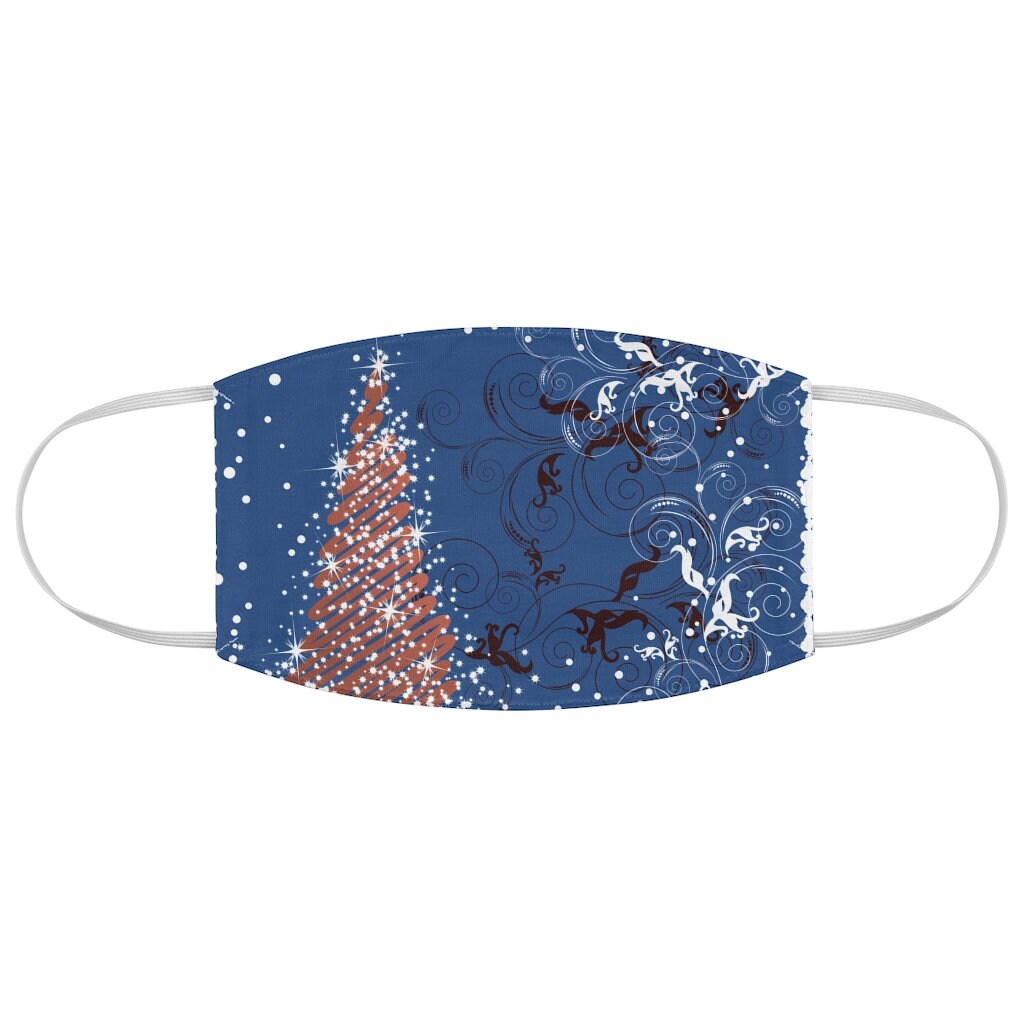 Winter Snow Christmas Print Unisex Fabric Face Mask Covering | Etsy