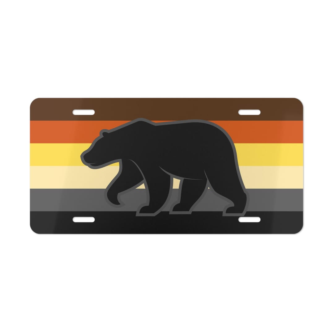 Bear Brotherhood Gay Pride Flag Vanity License Automobile Plate - Chubs ...