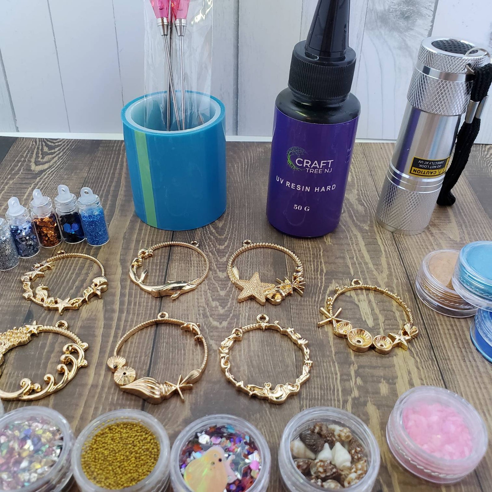 Resin Starter Kit Ocean Resin Kit Craft Kit Ocean Bezels - Etsy