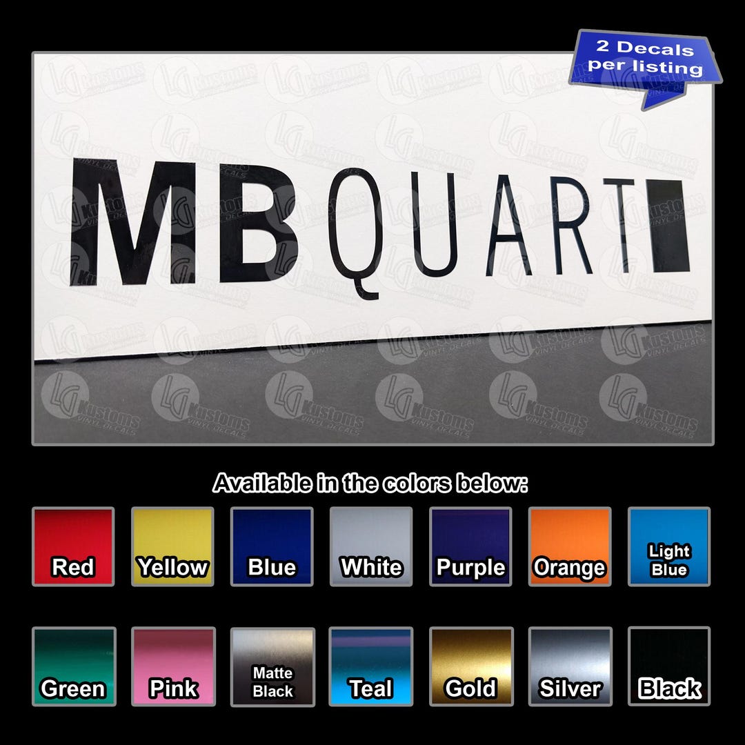 MB Quart Audio Car Audio Logo Vinyl Decals - 2 Pack - REAL USPS ...