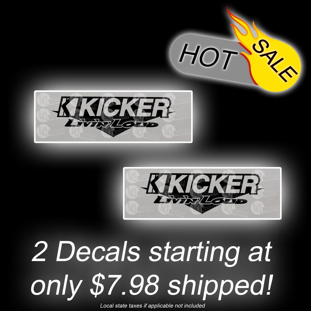 Kicker Car Audio Logo (2) Vinyl Decals - Free Upgraded Shipping and ...