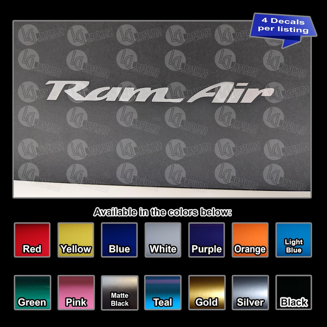 Ram Air Decals 1997-2002 Trans Am Firebird WS6 Pontiac Formula Hood OEM ...