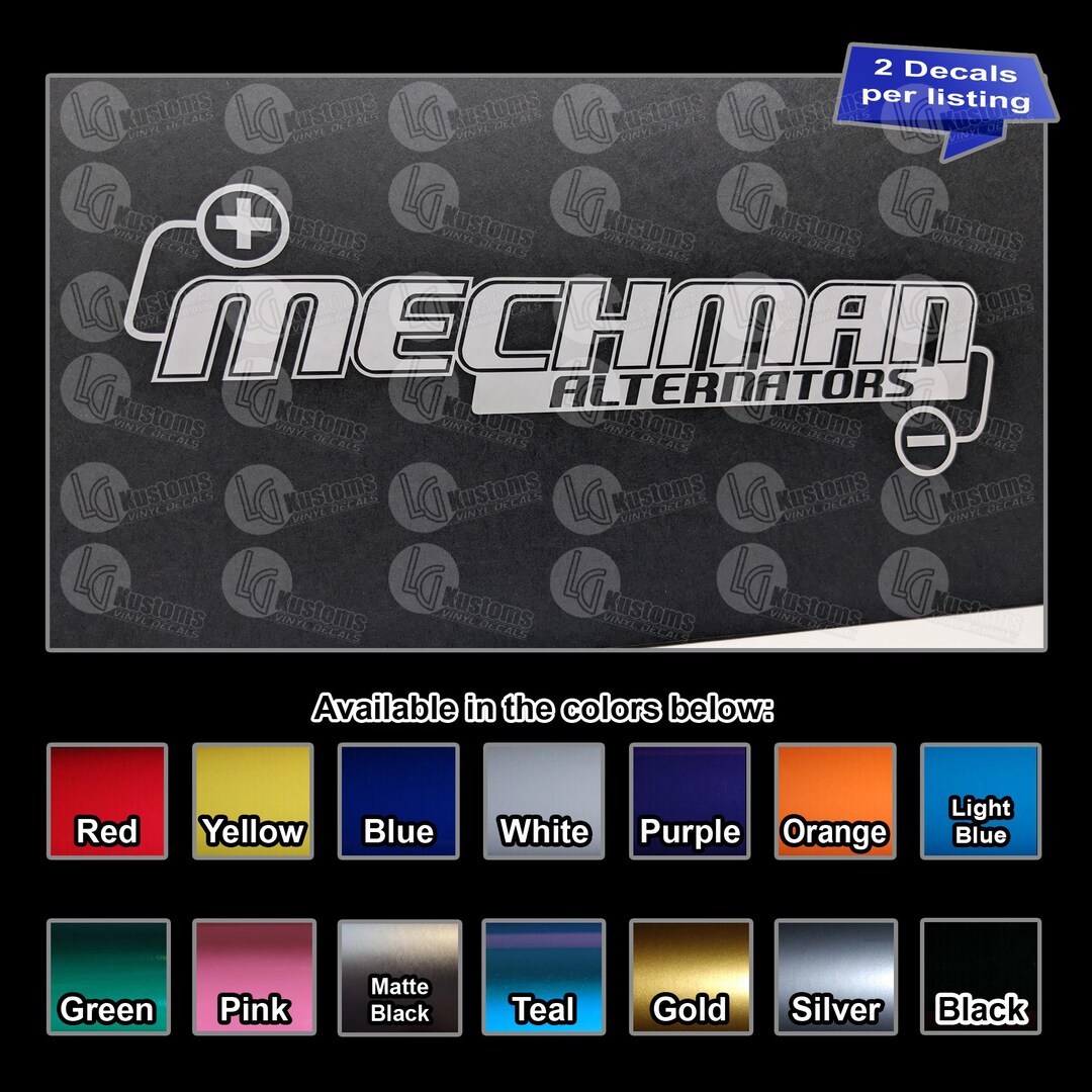 Mechman Alternators Car Audio Logo Vinyl Decals - 2 Pack - REAL USPS ...