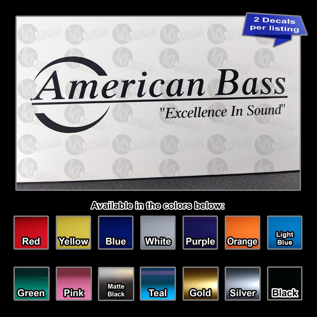 American Bass Car Audio Logo Vinyl Decals - 2 Pack - REAL USPS Tracking ...