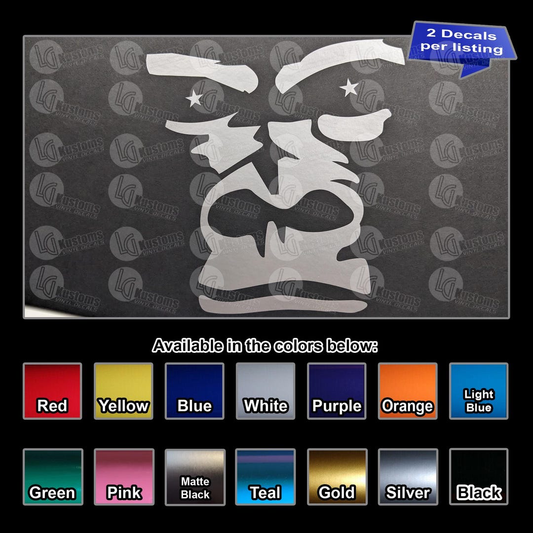 Basshead Gorilla Face Car Audio Vinyl Decals - 2 Pack - REAL USPS ...