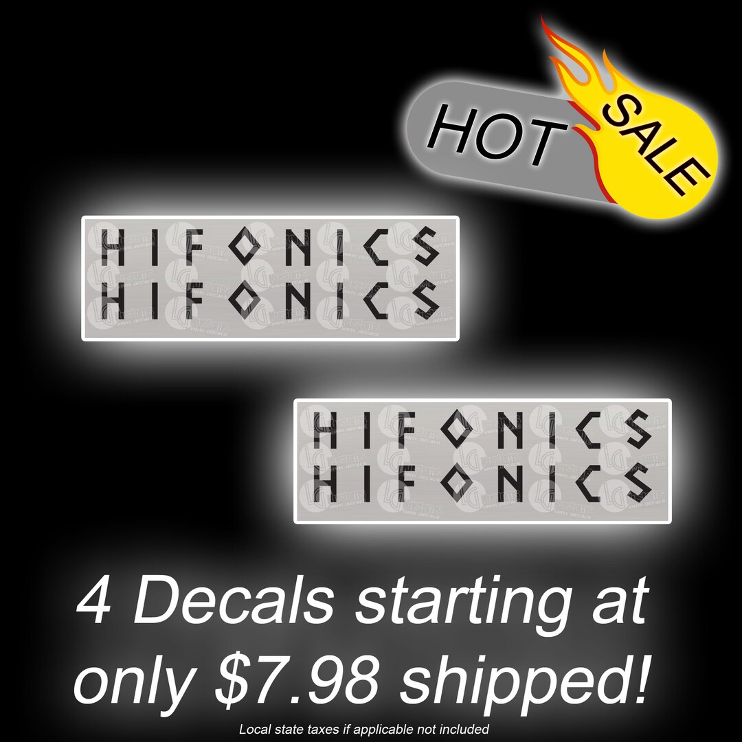 Hifonics Car Audio Logo (4) Vinyl Decals - Free Upgraded Shipping and ...