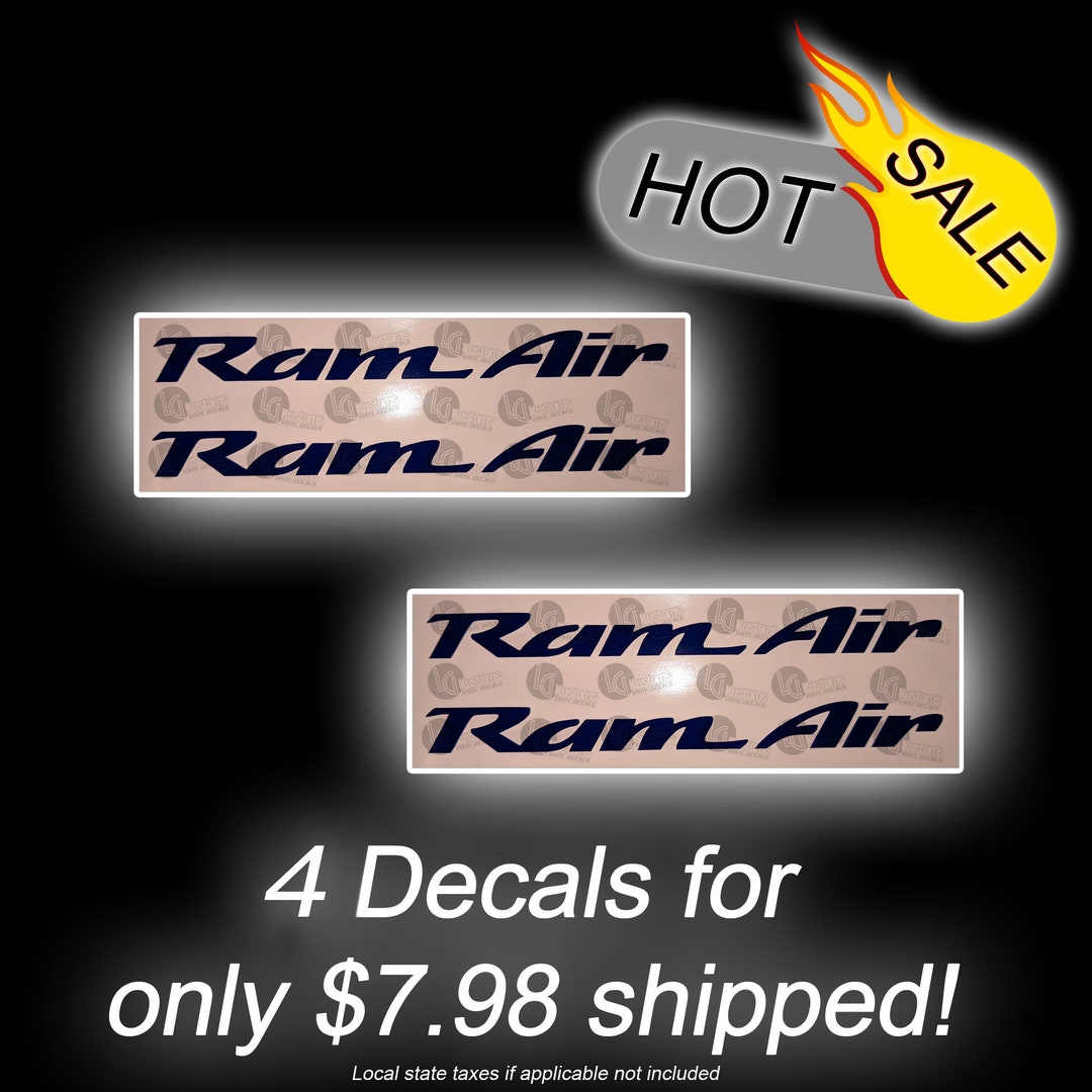 Ram Air Decals (4) 1997-2002 Trans Am Firebird WS6 Pontiac Formula Hood ...