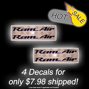 Ram Air Decals (4) 1997-2002 Trans Am Firebird WS6 Pontiac Formula Hood ...