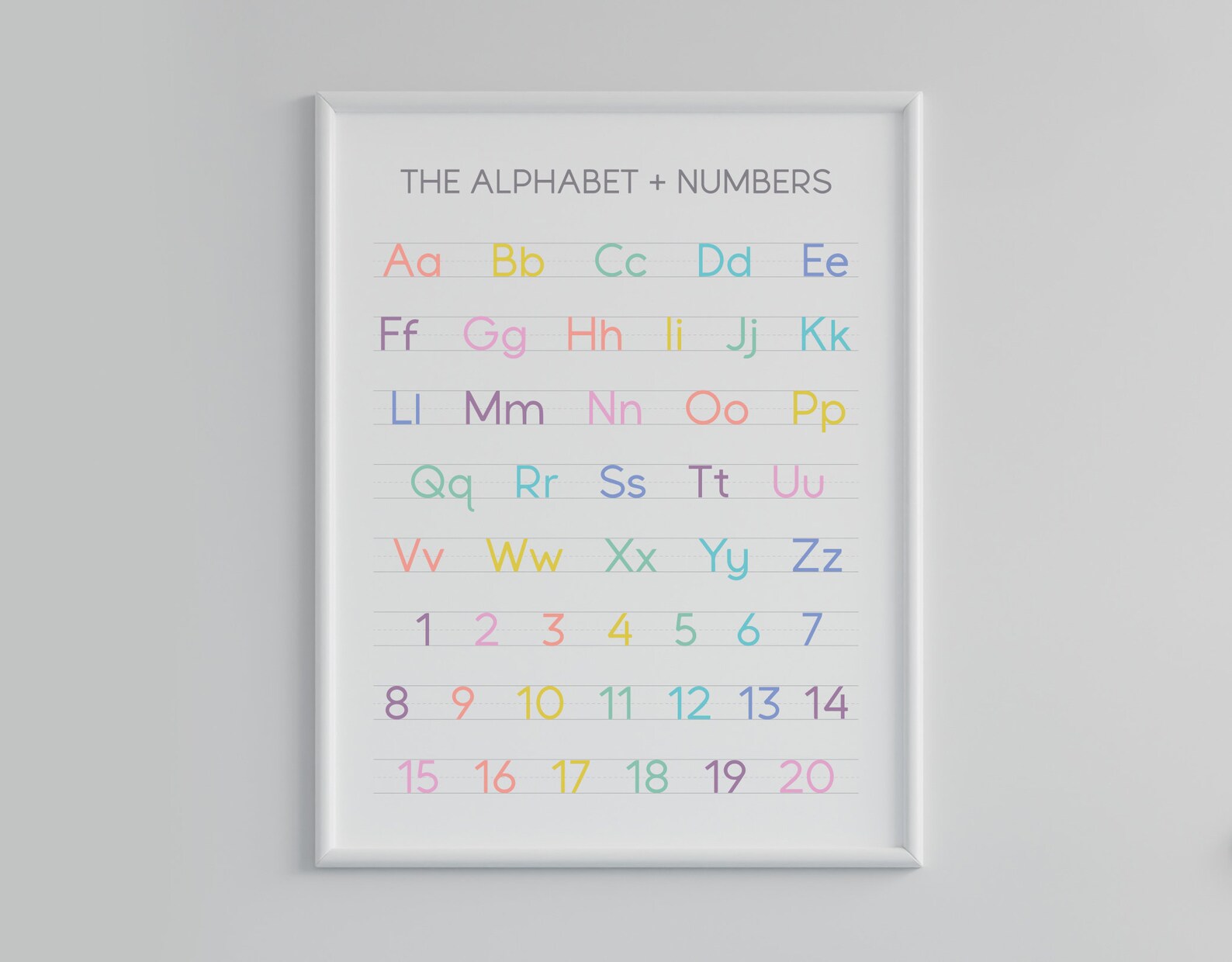 Pastel Alphabet Poster, Handwriting Chart Print, Educational PRINTABLE ...