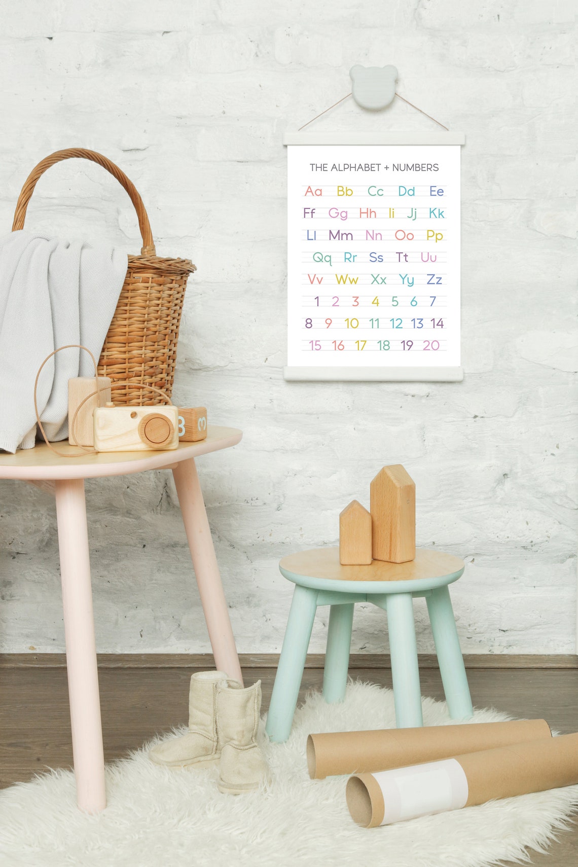 Pastel Alphabet Poster, Handwriting Chart Print, Educational PRINTABLE ...