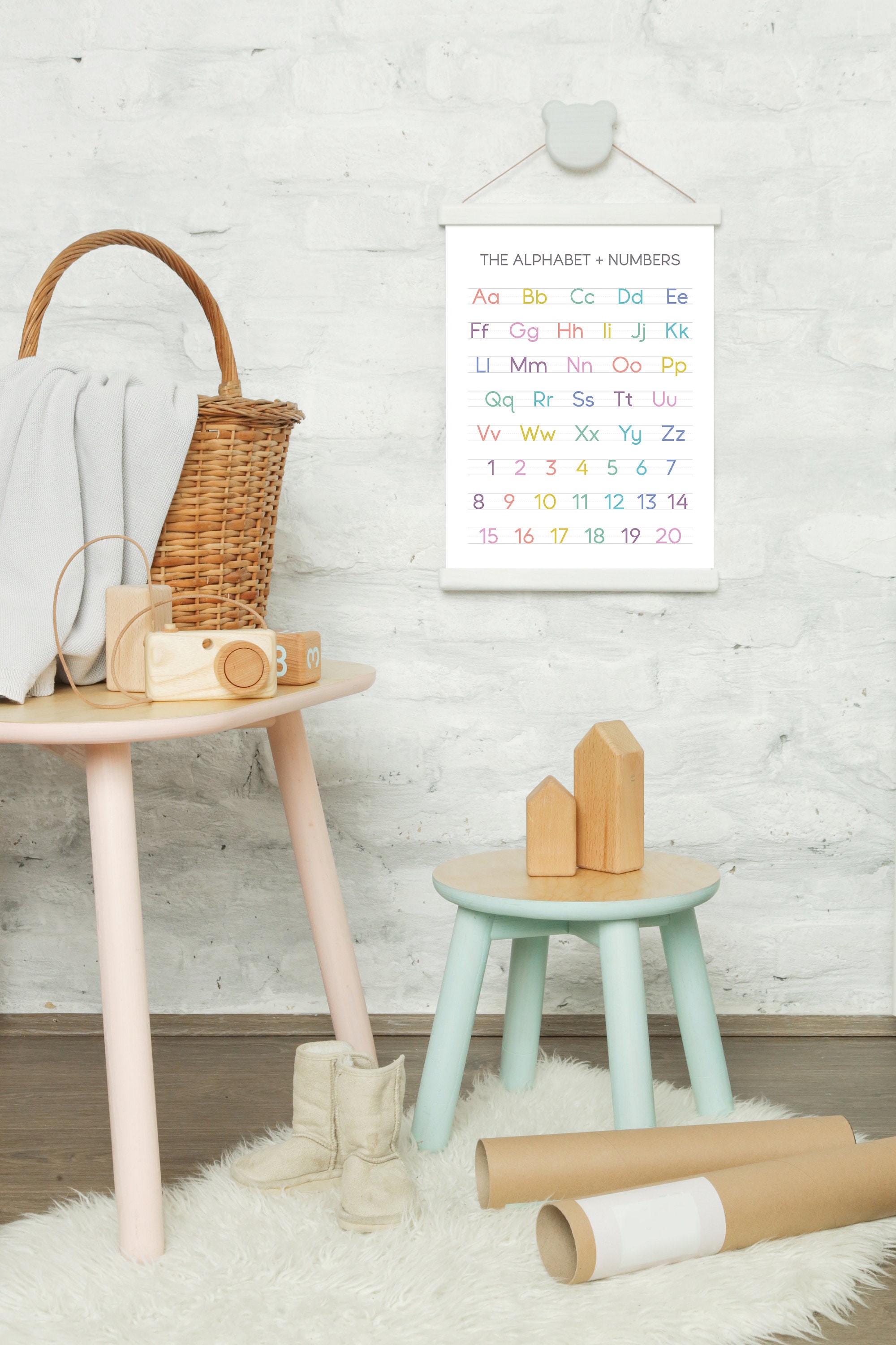 Pastel Alphabet Poster Handwriting Chart Print Educational - Etsy