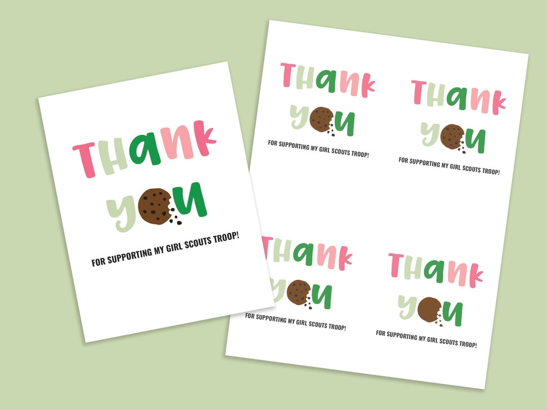 Girl Scout Cookies Thank You Note | Printable Card (digital Download ...