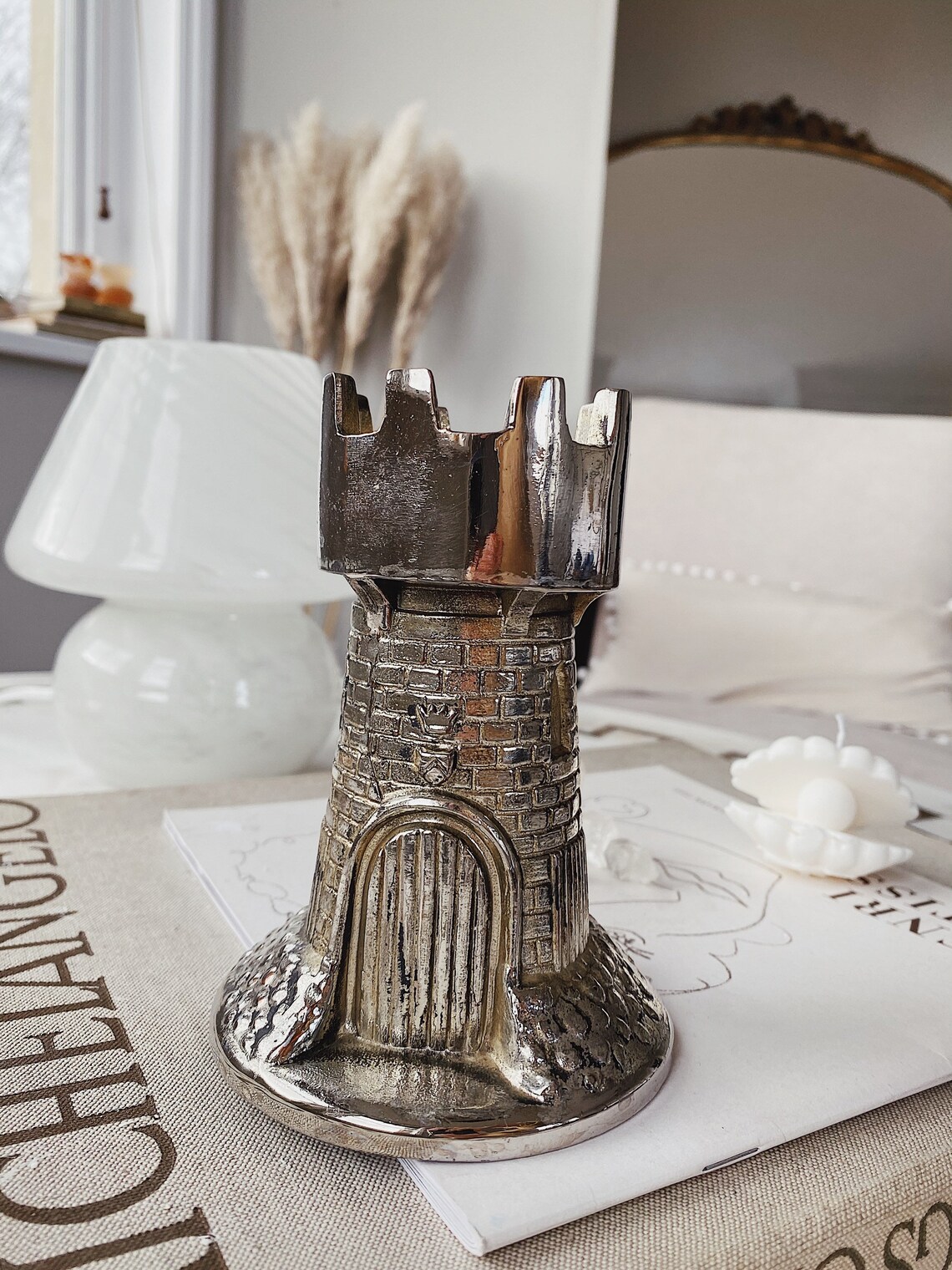 Rare Vintage Silver Castle Turret Money Box Piggy Bank - Etsy