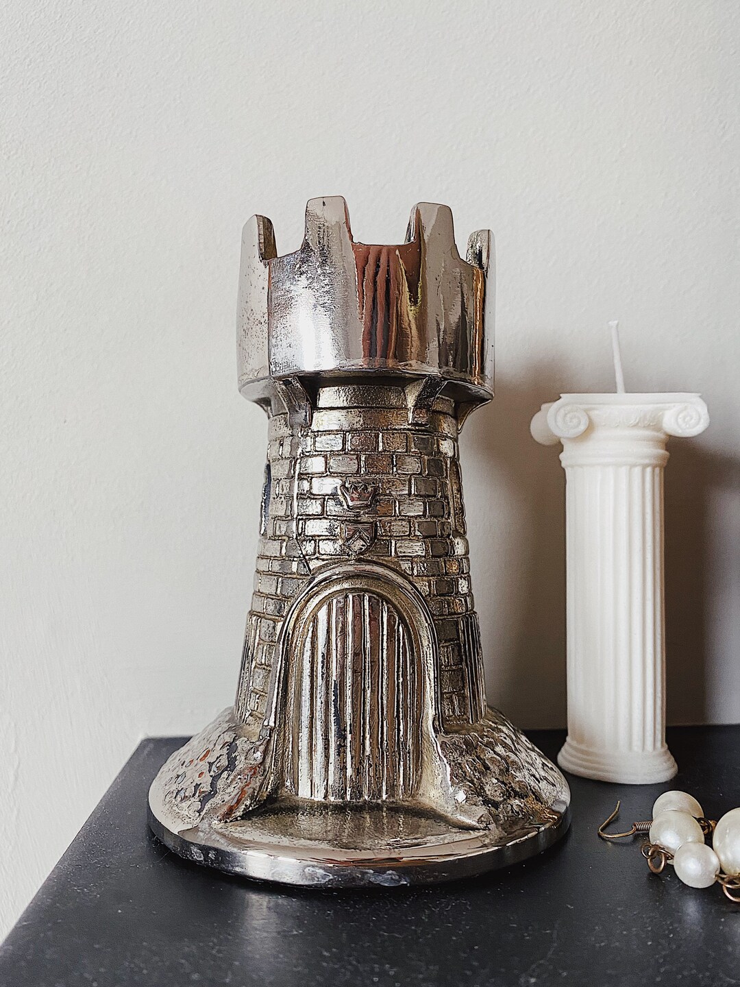 Rare Vintage Silver Castle Turret Money Box Piggy Bank | Princess ...