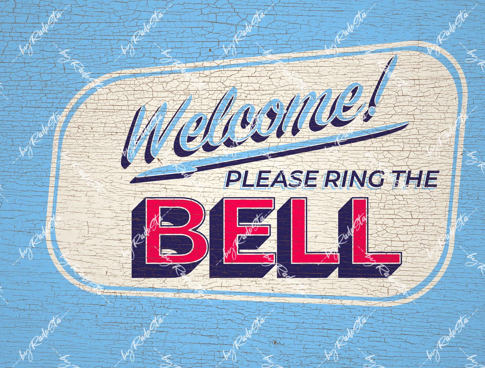 Printable 'welcome Please Ring the Bell' Sign Instant Download JPG for ...