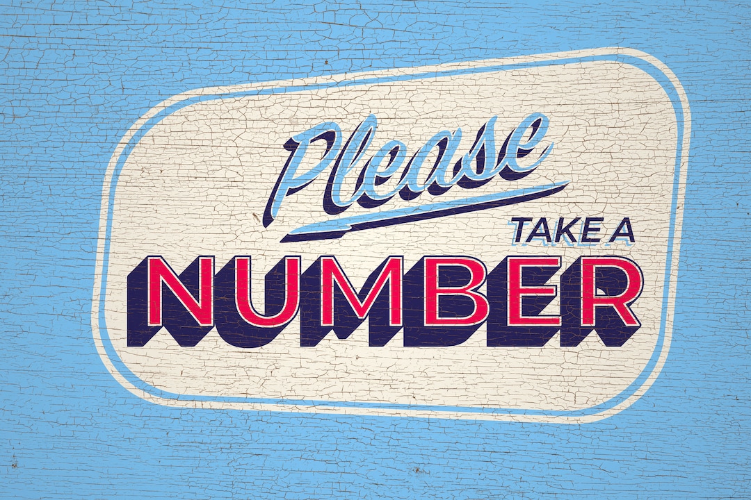 Business Signage 'please Take A Number' Printable JPG Download - Etsy
