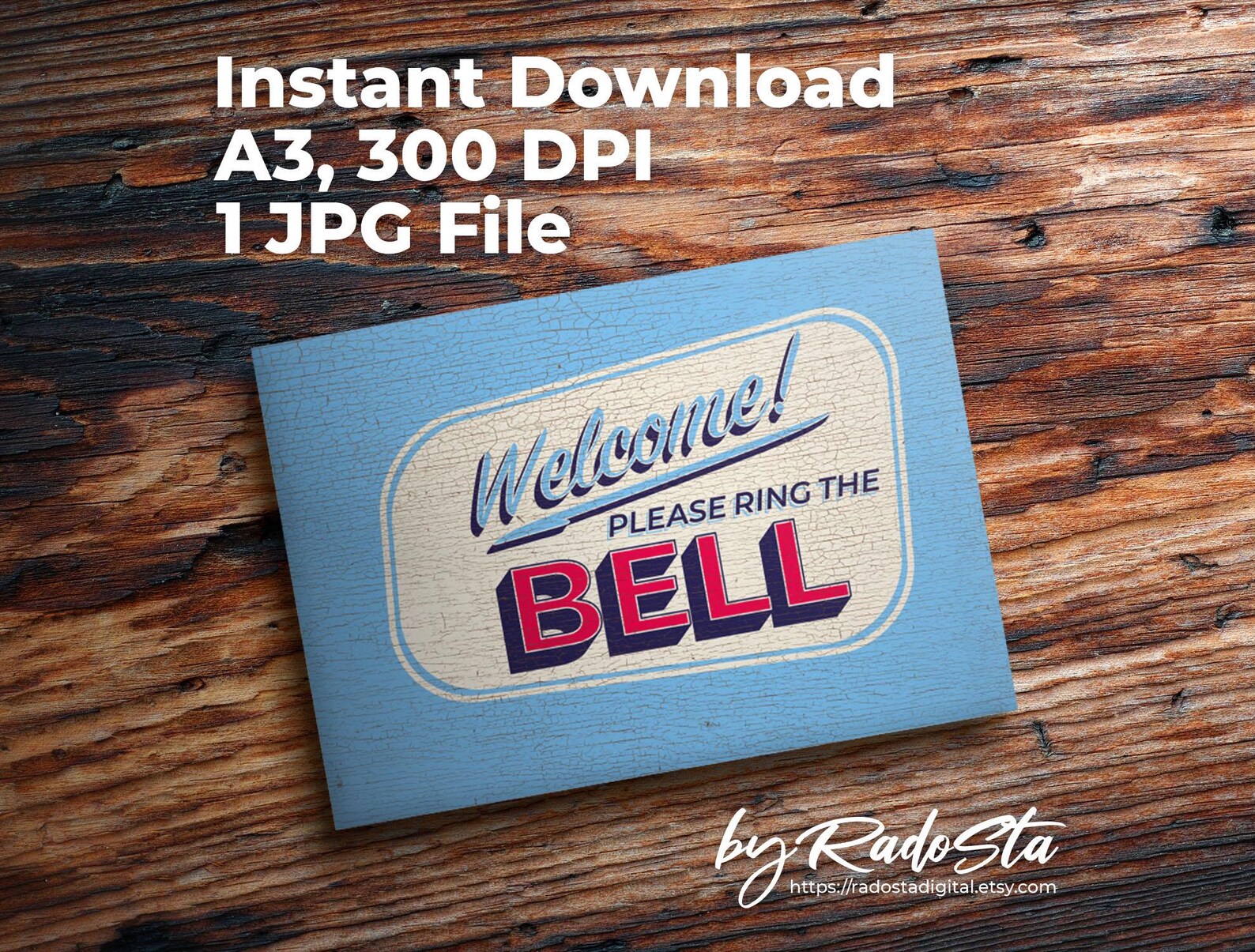 Printable 'welcome Please Ring the Bell' Sign Instant Download JPG for ...