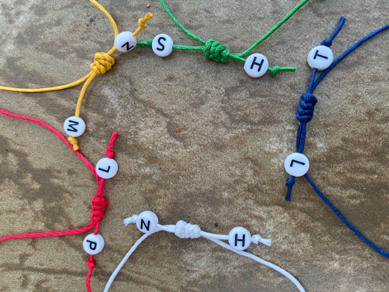 One Direction Mic Color Bracelets w/ Initials - Etsy
