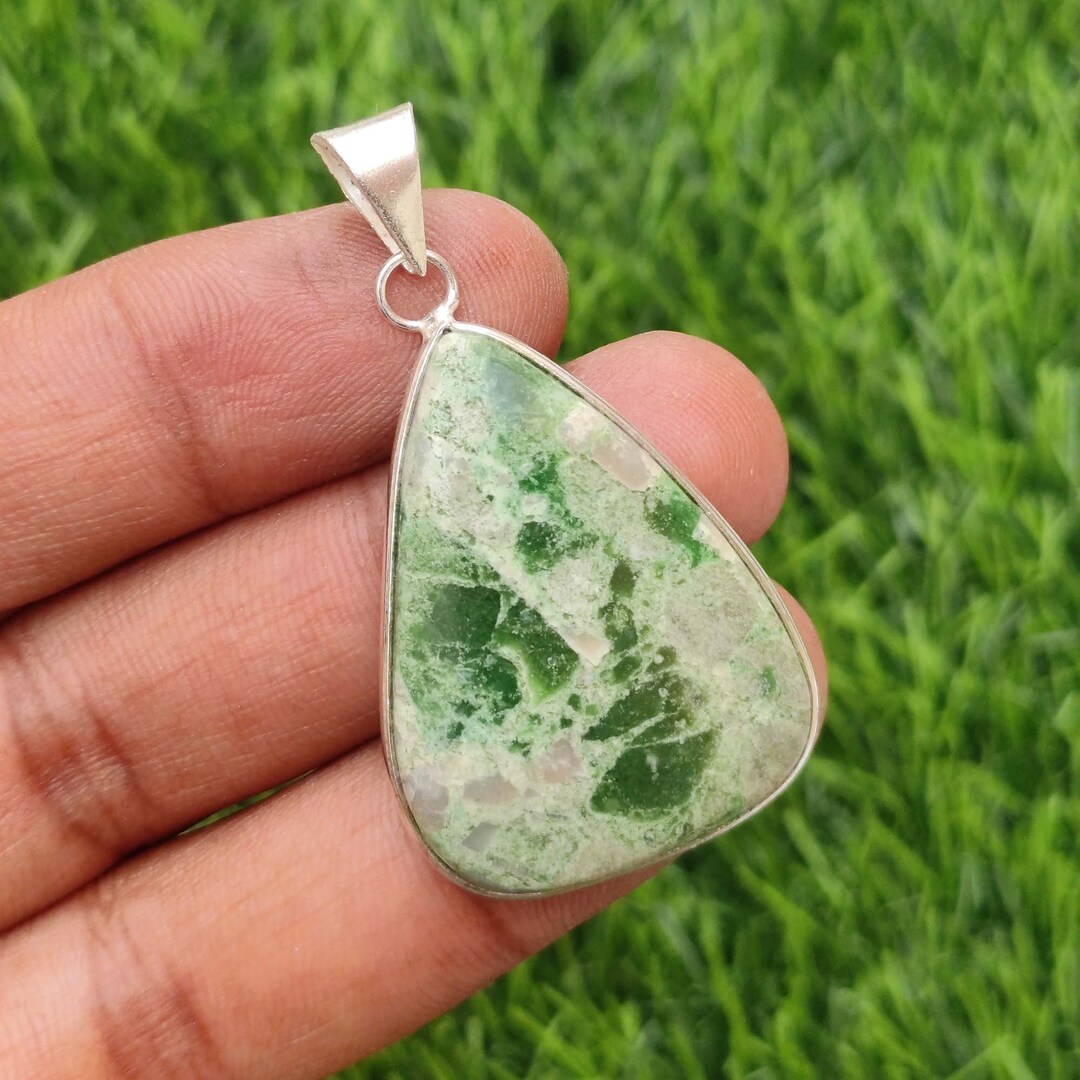 Natural Variscite Gemstone Pendant, Statement Pendant Variscite Pendant ...