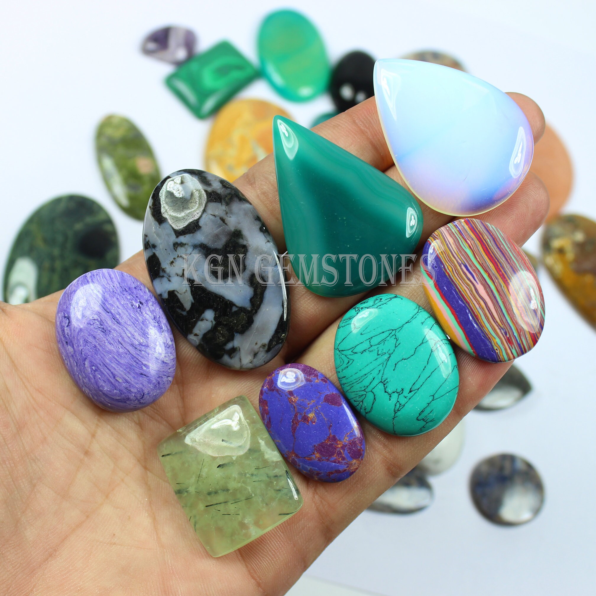 Natural Mixed Gemstone Lot Wholesale Mixed Gemstone Cabochon | Etsy