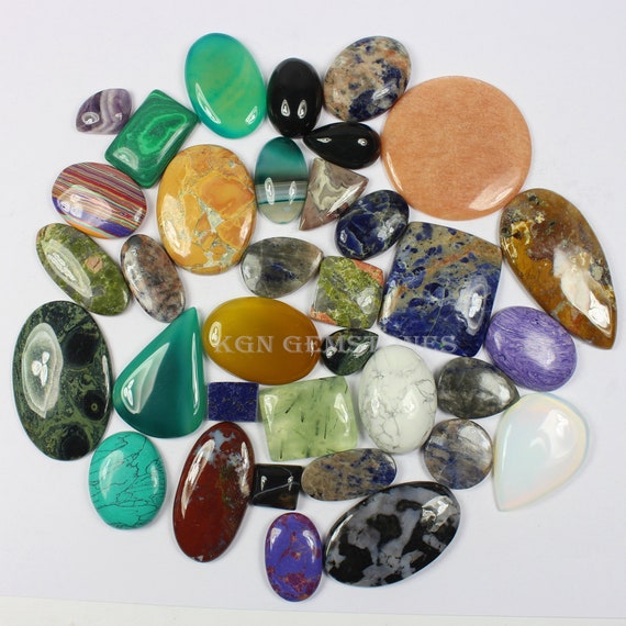 Natural Mixed Gemstone Lot Wholesale Mixed Gemstone Cabochon | Etsy