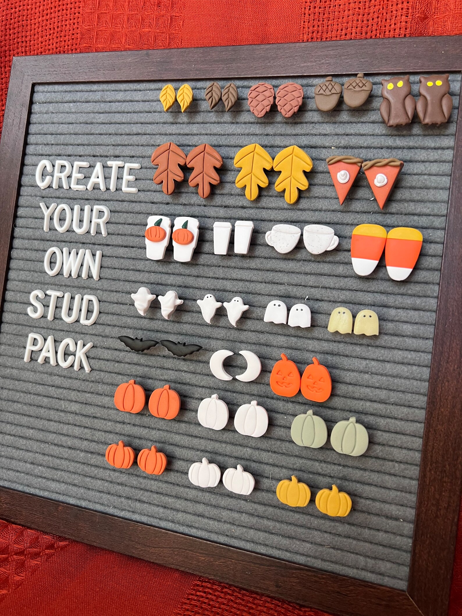 Create Your Own Stud Pack, Fall Stud Pack, Halloween Clay Earrings ...