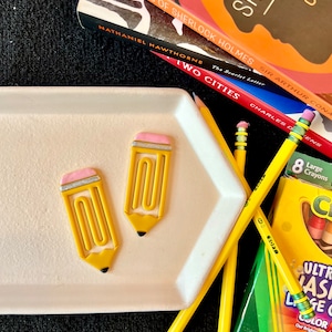 Pencil Clay Bookmark, Pencil Bookmark, Teacher Bookmark, Teacher ...