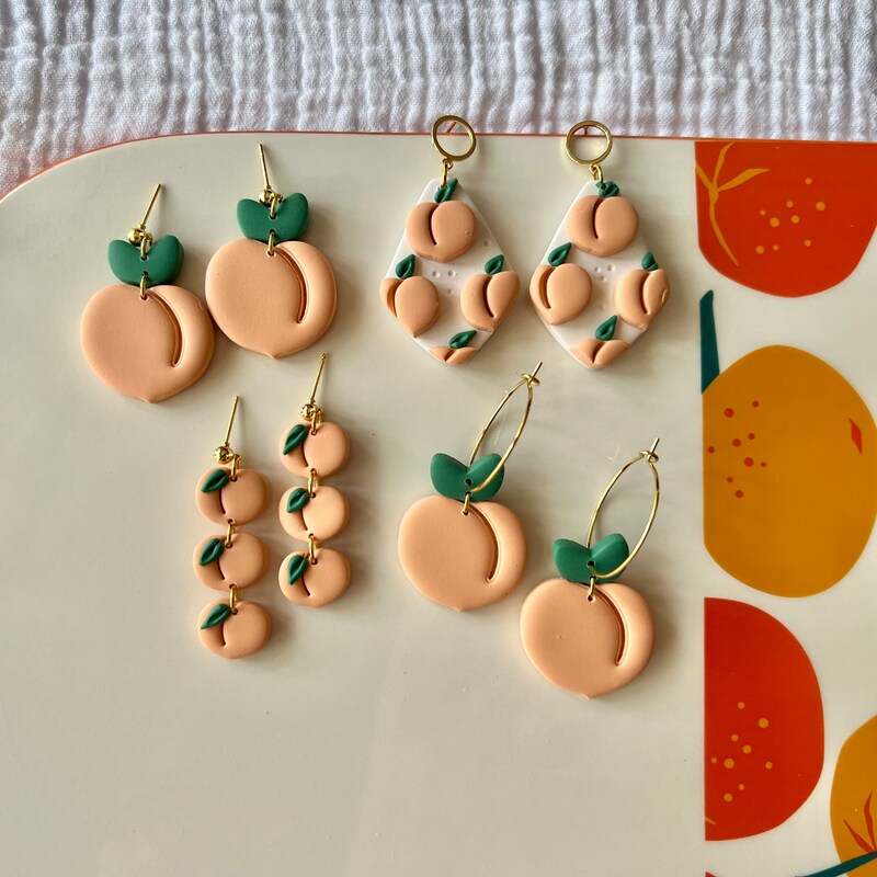 Peach Earrings - Etsy