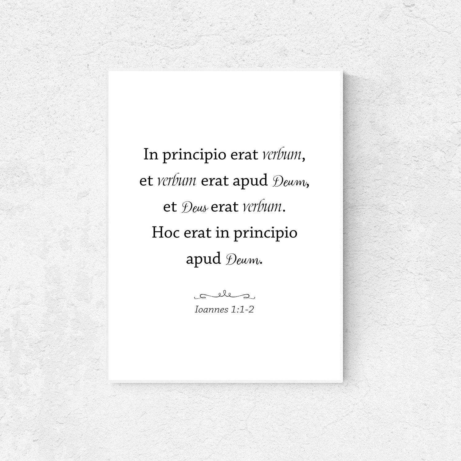 Latin Scripture Wall Art John 1:1, Printable Latin Bible Verses, in the ...