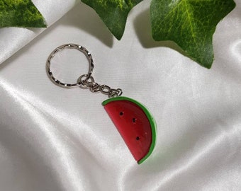 Watermelon Keychain SMALL Watermelon Keyring Red Watermelon - Etsy