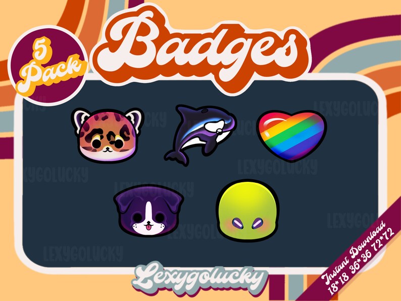 Nostalgia Inspired Badges | Twitch Badges | Five Pack | Digital File ...