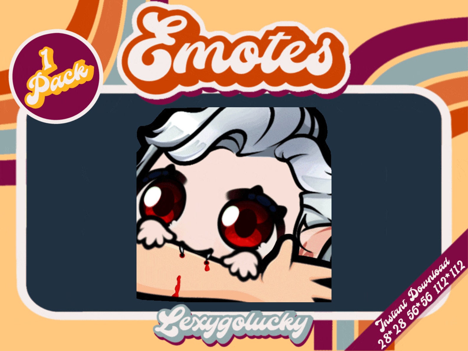 Animated Vampire Emote Twitch Emote One Pack Digital File Instant ...