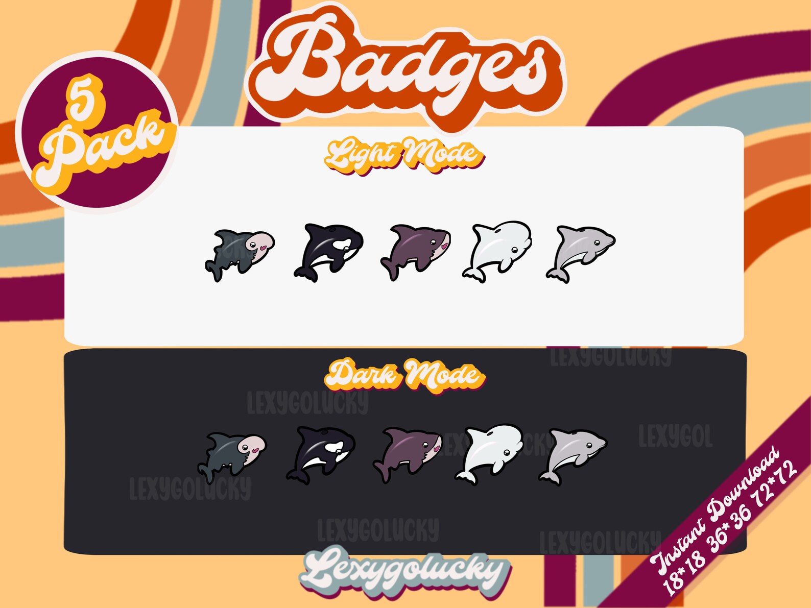 Ocean Inspired Badges | Twitch Badges | Five Pack | Digital File ...