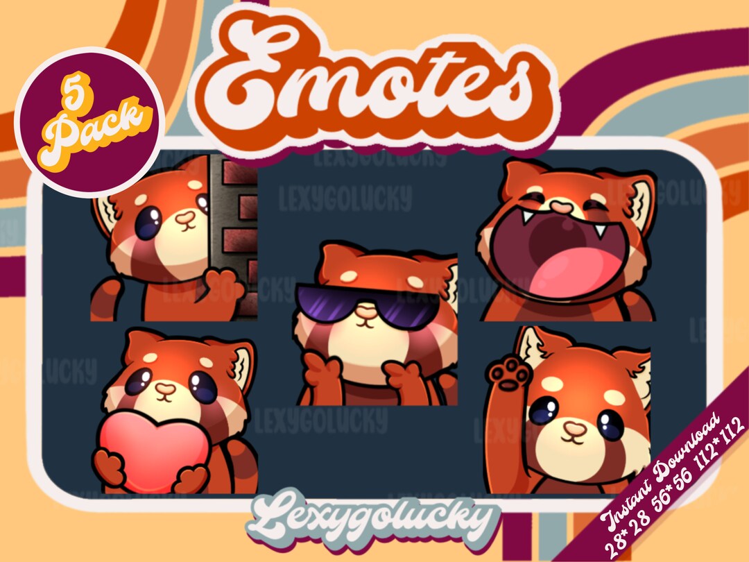 Red Panda Emotes | Twitch Emote | Five Pack | Digital File | Instant ...
