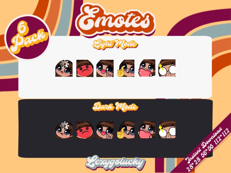 Emotes | Twitch Emote | Six Pack | Digital File | Instant Download - Etsy