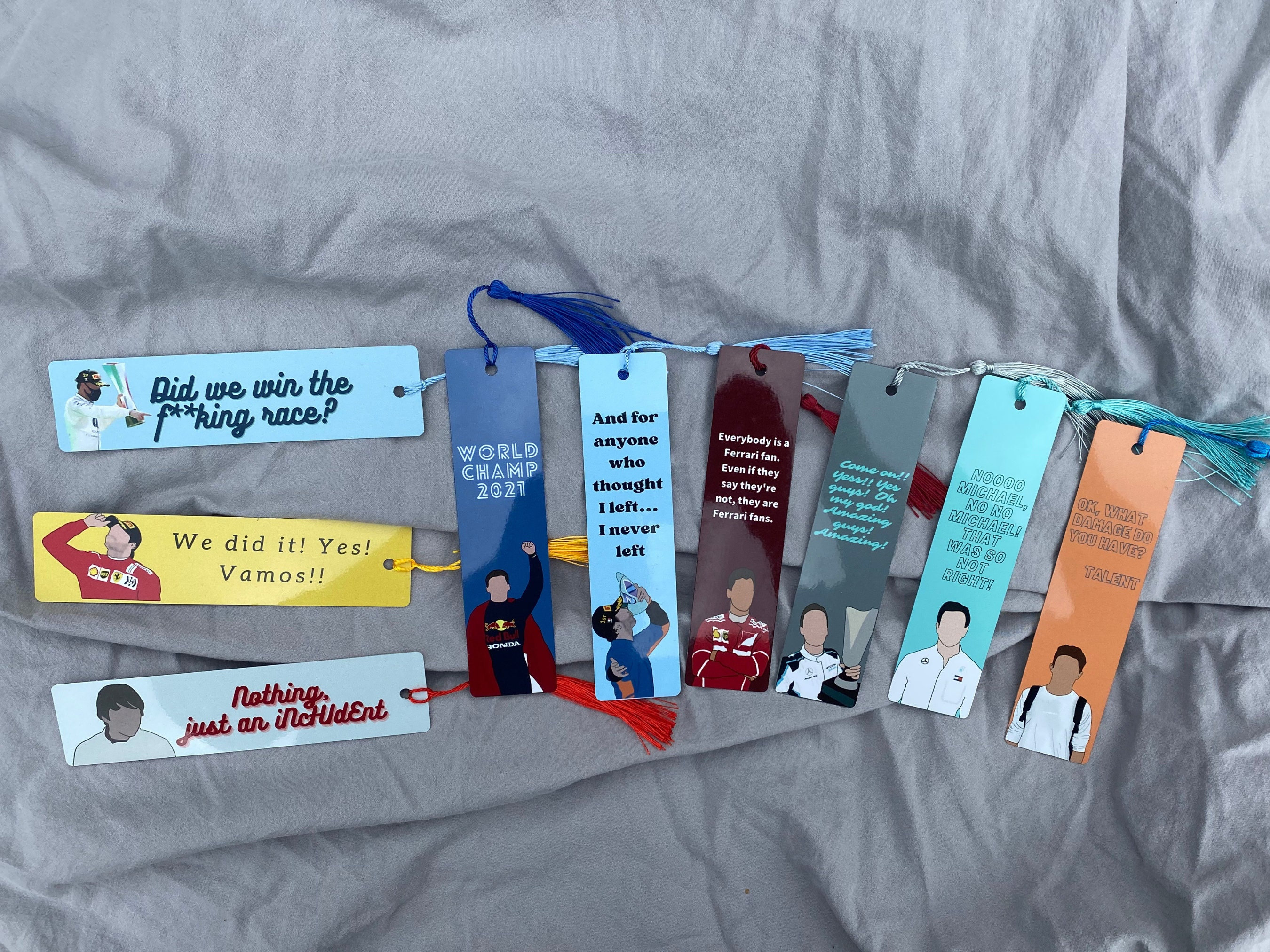 Formula 1 Bookmarks F1 Bookmark Formula 1 Driver Bookmark - Etsy UK