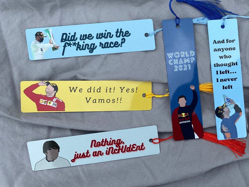 Formula 1 Bookmarks F1 Bookmark Formula 1 Driver Bookmark - Etsy UK