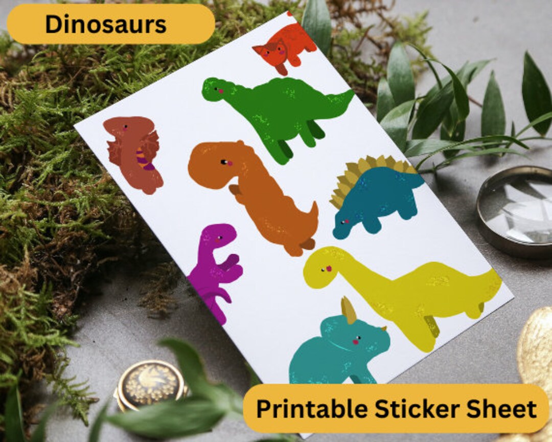 Dinosaur Sticker Pack Digital Download for Nerd, Cute Kids Gifts, Dino ...