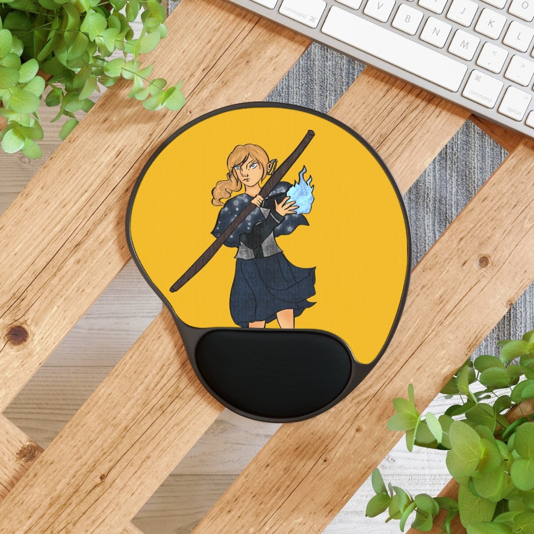 Elf Wizard Mouse Pad With Wrist Rest, Cozy Gamer Gift, Elf Sorceress ...