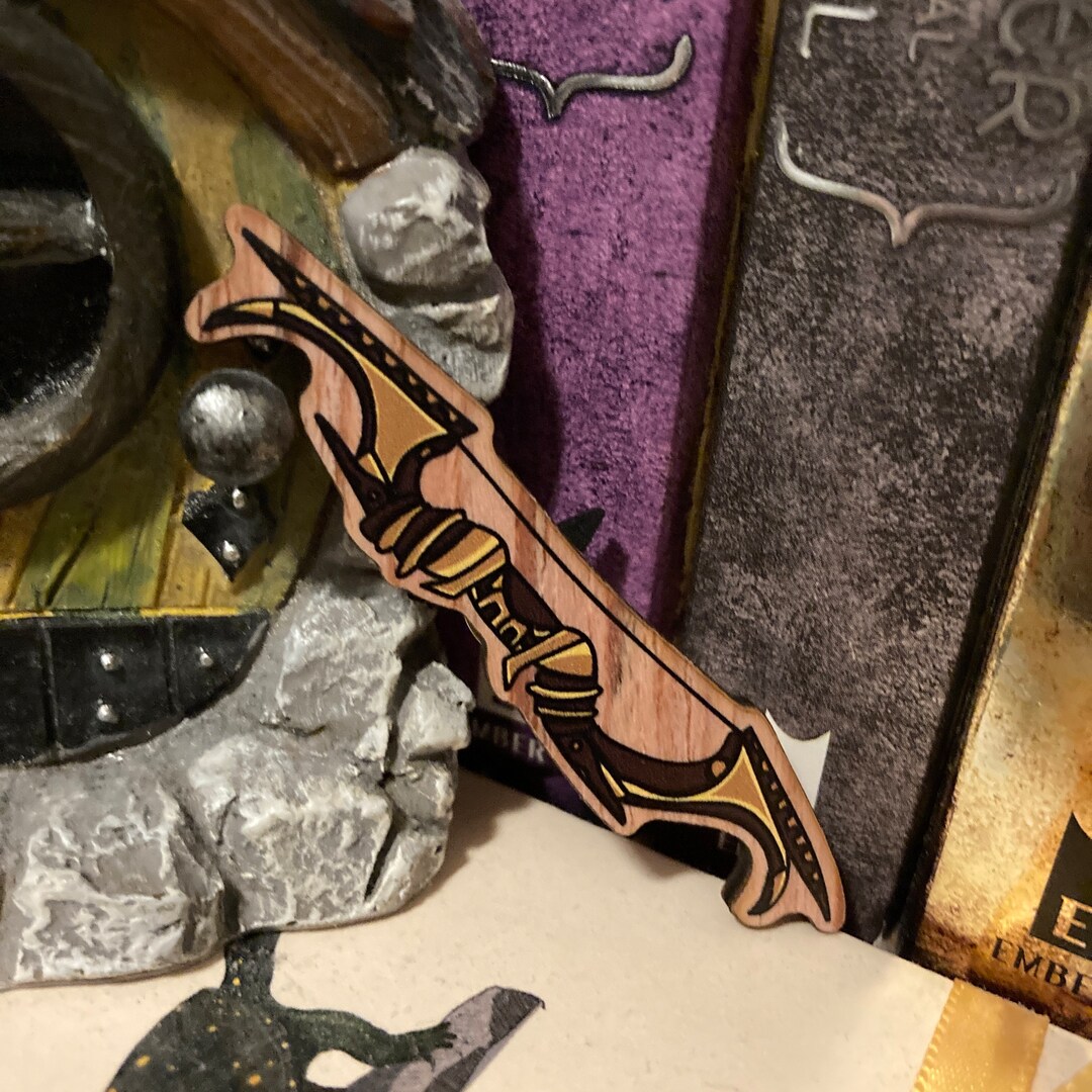 Enchanted Bow & Arrow Wooden Pin Badge for Gamer, Cute Archery Gifts ...