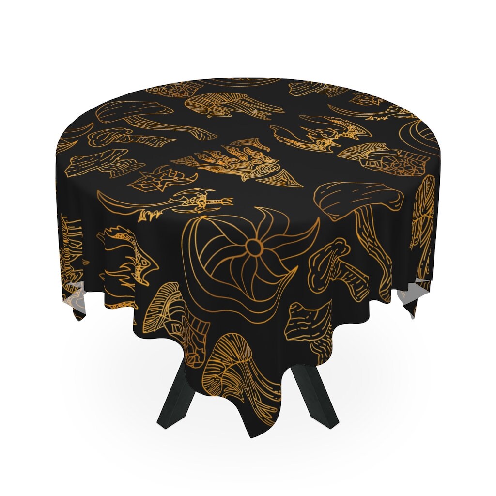 Morrowind Moon and Star Gold on Black Pattern Table Cloth Art - Etsy