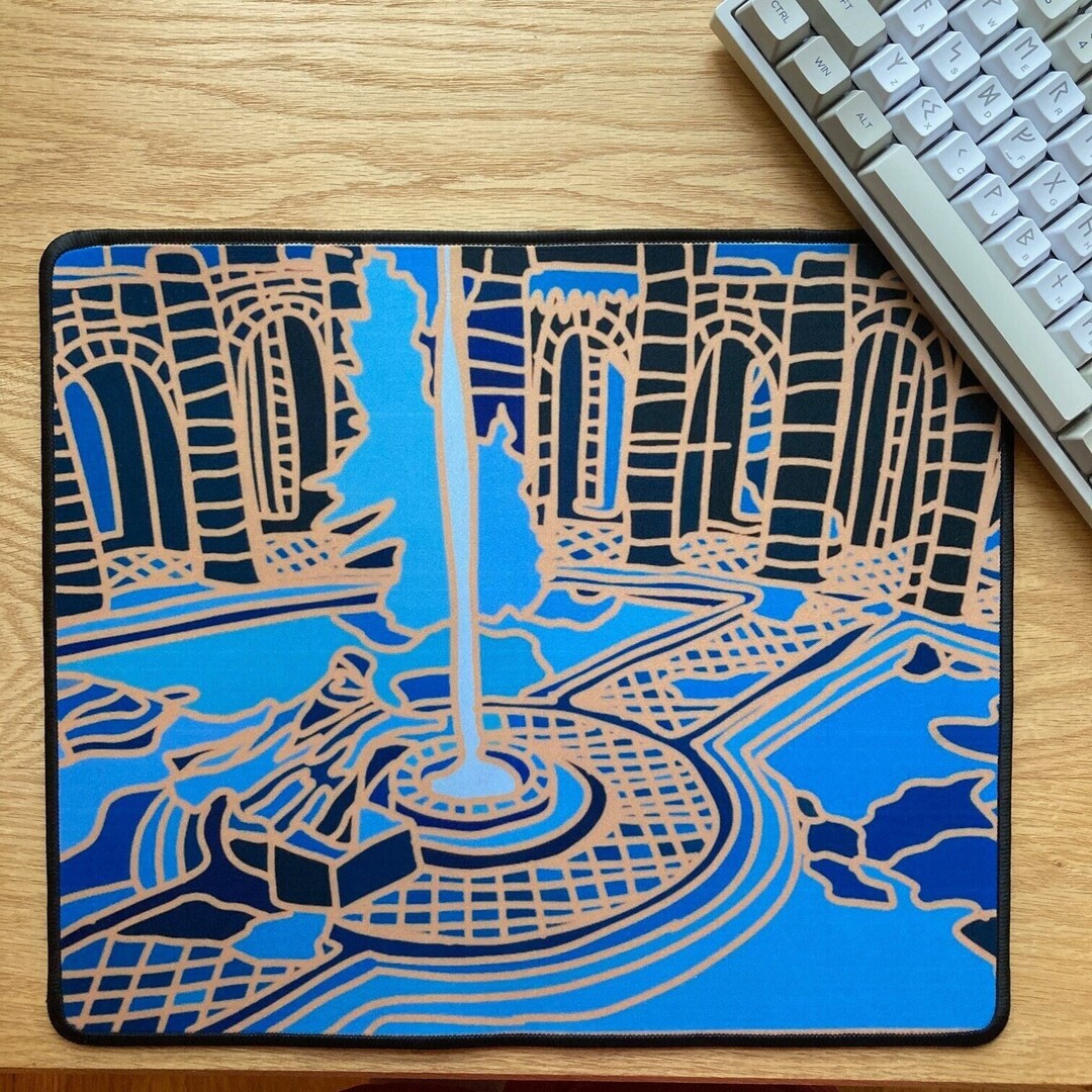 Cow Courtyard & Wizard Statue Mousemats, Gaming Mousemat, Sky Land Art ...